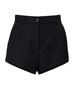 Dolce & Gabbana Virgin Wool Gabardine Micro Shorts - Black