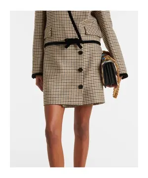 Valentino Garavani Houndstooth Virgin Wool Miniskirt