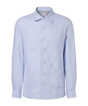Brunello Cucinelli Linen And Cotton-blend Shirt - Blue