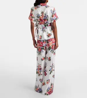 Dolce & Gabbana Floral Silk Wide-leg Pants