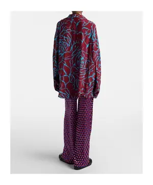Dries Van Noten Polka-dot Silk Wide-leg Pants
