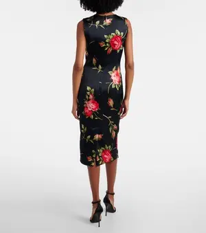 Dolce & Gabbana Floral Satin Midi Dress
