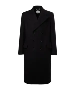 Dries Van Noten Floral Double-breasted Wool Coat - Black