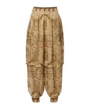 Zimmermann Luna Paisley Silk Satin Balloon Pants