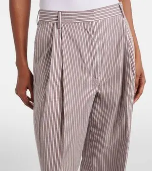 Dries Van Noten Striped Cotton And Silk Pants