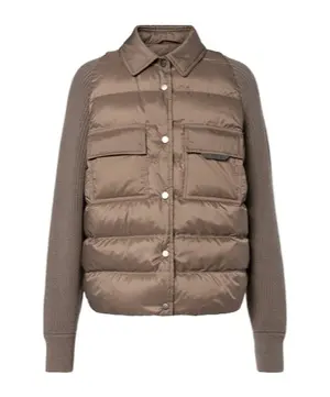 Brunello Cucinelli Wool, Cashmere, And Silk Down Jacket - Brown