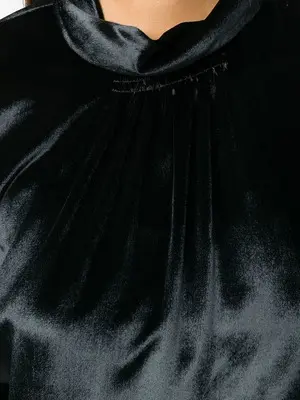 Red Valentino Long Sleeved Velvet Blouse