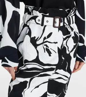 Dries Van Noten Printed Cotton Blend Midi Skirt