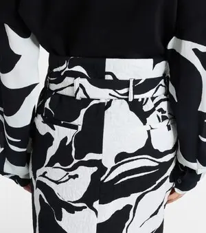 Dries Van Noten Printed Cotton Blend Midi Skirt