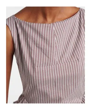 Dries Van Noten Striped Ruffled Cotton And Silk Top