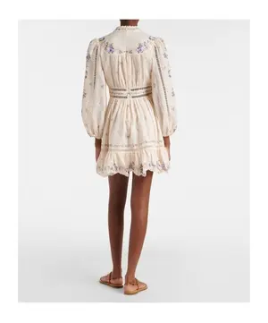 Zimmermann Patience Floral Linen Minidress