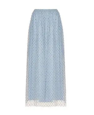 Red Valentino Glitter-embellished Tulle Skirt - Gray