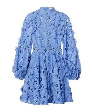 Zimmermann Patience Floral Lace Minidress - Blue