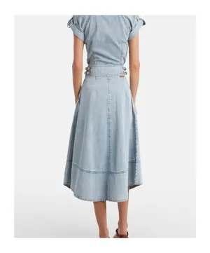 Zimmermann Wandlerlust Denim Midi Skirt