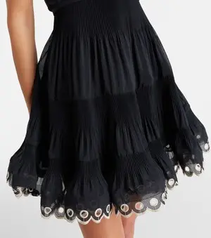 Zimmermann Embroidered Ruffled Minidress