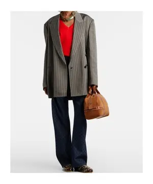 Dries Van Noten Leather-trimmed Suede Top-handle Bag