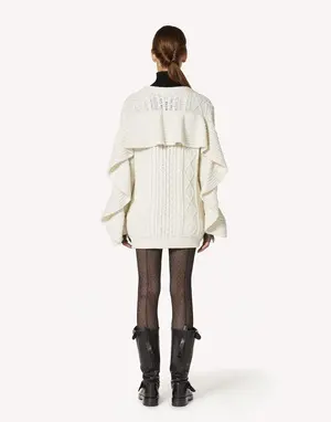 Red Valentino Ruffle Detail Maxi Cardigan