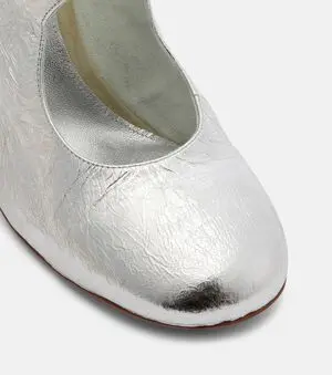 Dries Van Noten Metallic Leather Mules
