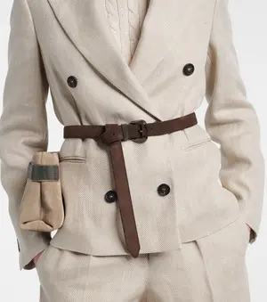 Brunello Cucinelli Monili Suede Belt
