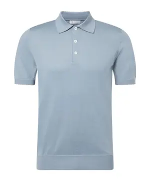 Brunello Cucinelli Cotton Pique Polo Shirt - Blue