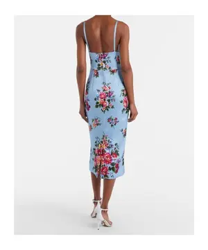 Dolce & Gabbana Floral Satin Midi Dress