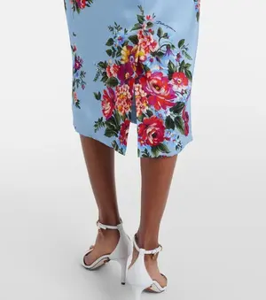 Dolce & Gabbana Floral Satin Midi Dress