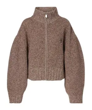 Attico Solid Color Casual Knitted Sweater - Brown