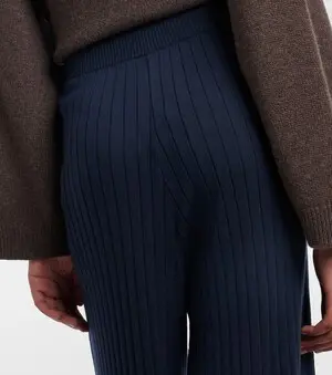 Brunello Cucinelli Ribbed-knit Wool And Cashmere Wide-leg Pants