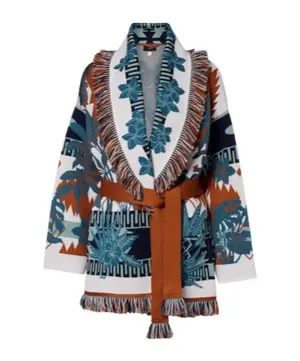 Alanui Island Soul Jacquard Wool Cardigan