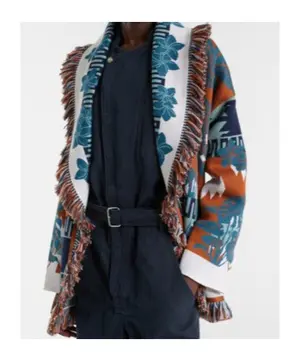 Alanui Island Soul Jacquard Wool Cardigan