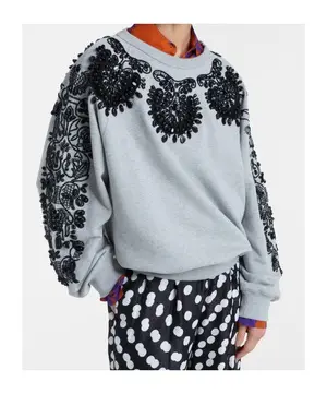 Dries Van Noten Embellished Cotton Jersey Sweatshirt
