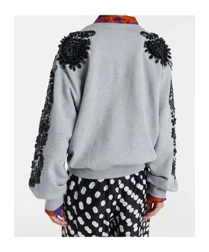 Dries Van Noten Embellished Cotton Jersey Sweatshirt