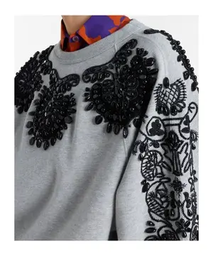Dries Van Noten Embellished Cotton Jersey Sweatshirt