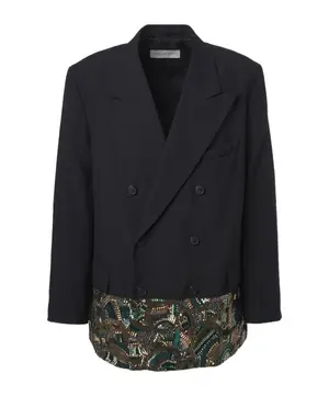 Dries Van Noten Embellished Double-breasted Wool Blazer - Black
