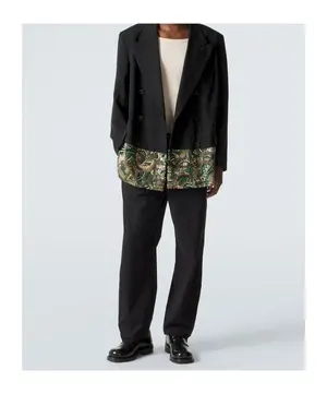 Dries Van Noten Embellished Double-breasted Wool Blazer
