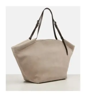 Brunello Cucinelli Sartorial Large Suede Tote Bag