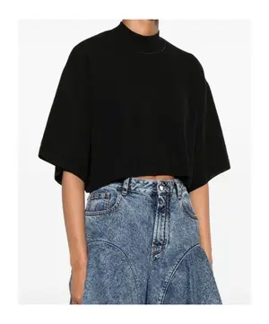 Alaïa Knitted Cropped T-shirt