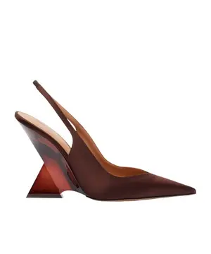 Attico Satin Wedge Sandals - Red