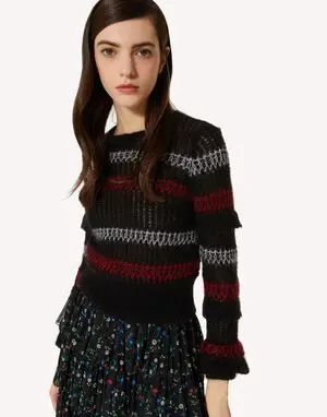 Red Valentino Striped Knitted Pullover