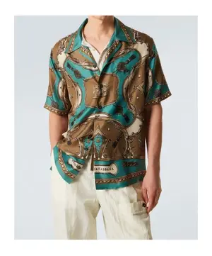 Dolce & Gabbana Printed Silk Twill Bowling Shirt