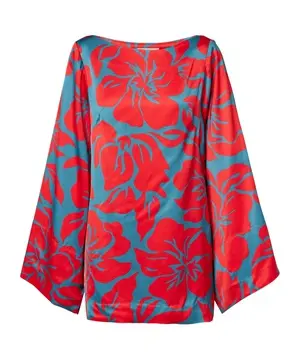 Dries Van Noten Charli Printed Satin Top - Red