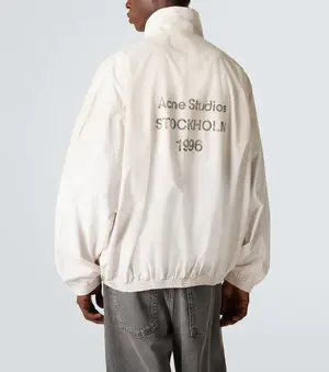 Acne Studios Logo Cotton Poplin Bomber Jacket
