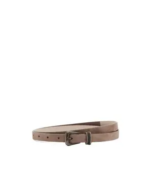 Brunello Cucinelli Monili Suede Belt - Brown