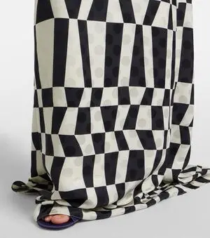 Dries Van Noten Printed Bustier Gown