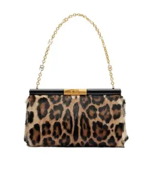 Dolce & Gabbana Leopard Print Underarm Bag - Black