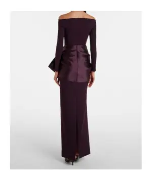 Solace London Kori Off-shoulder Gown With Bow Detail