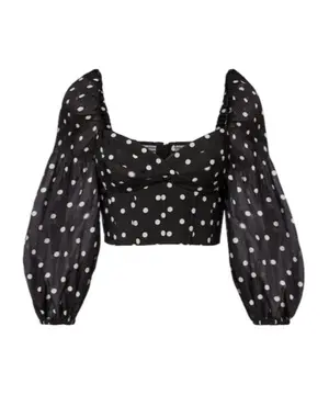 Zimmermann Polka-dot Crop Top - Black