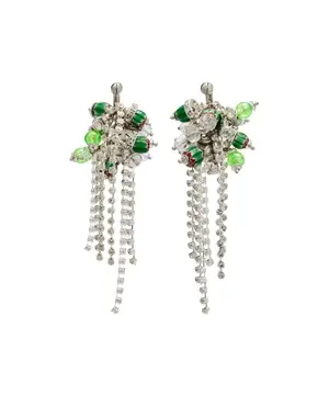 Dries Van Noten Crystal-embellished Drop Earrings - Gray
