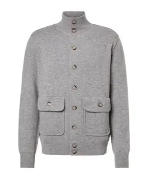 ALLUDE Knitted Cardigan - Gray