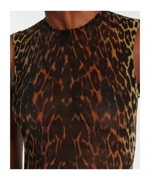 Alex Perry Leopard-print Mesh Bodysuit